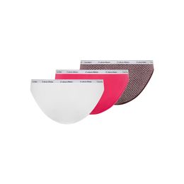 Damen String "3 PACK THONG (LOW-RISE)", Calvin Klein Underwear, Gr. M, bunt, Jersey, Obermaterial: 90% Baumwolle, 10% Elasthan, Unterhosen, mit