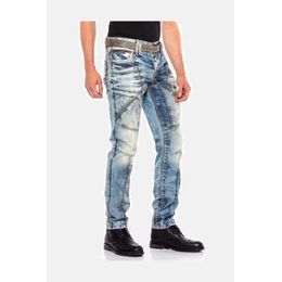 Cipo & Baxx CIPO & BAXX Herren 5-Pocket-Jeans "Jeans", blau, Basic, Gr. 38, unifarben, 100% Baumwolle, Jeans, mit modernen Ziern&auml;hten, CD535
