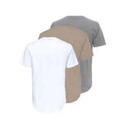 Only & Sons ONLY & SONS Herren T-Shirt "ONSMATT LONGY SS TEE 3-PACK"hellwei&szlig; pack:1brightwei&szlig;1crockery1ultimategray, Gr. M, unifarben, Jersey, Obermaterial: 100%