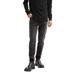Herren Slim-fit-Jeans, schwarz, Gr. 30, Tom Tailor Denim, unifarben, Denim/Jeans, Obermaterial: 70% Baumwolle, 28% Polyester, 2% Elasthan, Jeans, im