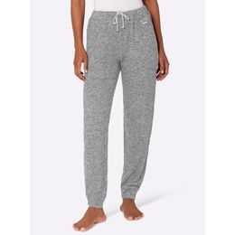 feel good Damen Relaxhose, Gr. 44, grau, 80% Viskose, 15% Polyester, 5% Elasthan, unifarben, Hosen