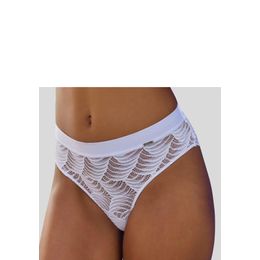 Lascana Damen Panty "Marla", Gr. 32, wei&szlig;, Spitze, Obermaterial: 91% Polyamid, 9% Elasthan, Unterhosen, aus graphischer Spitze