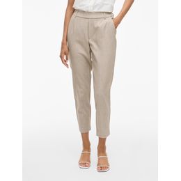 Vila Damen Anzughose "VIVARONE HW SLIM PANT - NOOS", beige, Gr. 40, unifarben, Web, Obermaterial: 66% Polyester, 28% Viskose, 6% Elasthan, Hosen