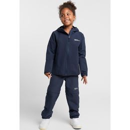 Jack Wolfskin M&auml;dchen Softshelljacke "SOLYD JACKET K", blau, Gr. 104, OBERSTOFF: 91% POLYAMID, 9% ELASTHAN. Futter: 100% POLYESTER, Jacken