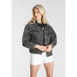 Levi's LEVI'S Damen Jeansjacke "90S TRUCKER", schwarz, Gr. XS, unifarben, Denim/Jeans, Obermaterial: 100% Baumwolle, Jacken, mit Umlegekragen