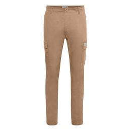 11 Project Herren Cargohose "Cargohose PRLouka", braun, Gr. L, Obermaterial: 98% Baumwolle CO. 2% Elasthan EL., Hosen