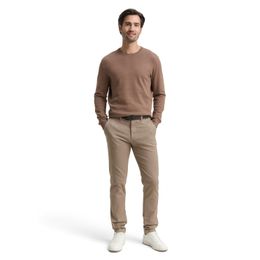 Tom Tailor Herren Chinohose, braun, Gr. 36, Obermaterial: 97% Baumwolle, 3% Elasthan, Hosen, mit dezenter Struktur