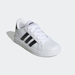 M&auml;dchen Sneaker "GRAND COURT LIFESTYLE TENNIS LACE-UP", adidas Sportswear, Gr. 35, schwarz-wei&szlig;, Synthetik, Textil, Schuhe, Design auf den Spuren des