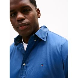 Tommy Hilfiger Big & Tall Herren Langarmhemd "BT - FLEX POPLIN SOLID", blau, Gr. 5XL, TOMMY HILFIGER BIG & TALL, unifarben, Web, Obermaterial: 100% Baumwolle, Hemden, Gro&szlig;e