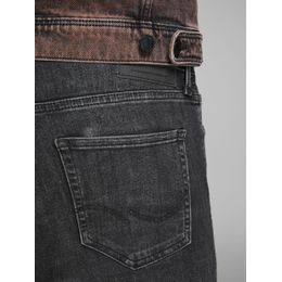 Jack & Jones JACK & JONES Herren Slim-fit-Jeans "JJIGLENN Slim-Fit mit Stretch und praktischer 5-Pocket-Form", grau, Gr. 28, Abriebeffekte, Denim/Jeans,