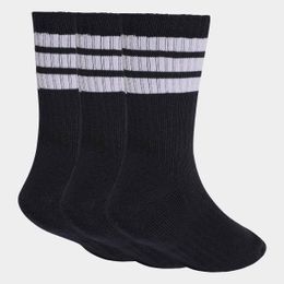 M&auml;dchen Sportsocken "3-STREIFEN KIDS, KN&Ouml;CHELLANG, MIT POLSTERUNG, 3ER-PACK", adidas Performance, Gr. 28, schwarz-wei&szlig;, Obermaterial: 63% Baumwolle,