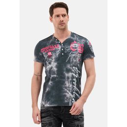 Cipo & Baxx CIPO & BAXX Herren Kurzarmshirt, grau, Gr. 4XL, bedruckt, Jersey, Obermaterial: 98% Baumwolle, 2% Elasthan, Shirts