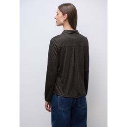 Street One Damen Langarmshirt, braun, Gr. 44, Jersey, Obermaterial: 50% Baumwolle, 50% Modal, Shirts, mit Leo-Print