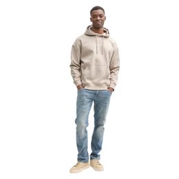 Herren Hoodie, grau, Gr. M, Tom Tailor Denim, bedruckt, Sweatware, Obermaterial: 70% Baumwolle, 30% Polyester, Sweatshirts, mit Logo Print