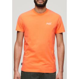 Superdry Herren Rundhalsshirt "ESSENTIAL LOGO EMB TEE", gelb, Gr. XXL, unifarben, Single Jersey, Obermaterial: 100% Baumwolle, Shirts, aus Baumwolle