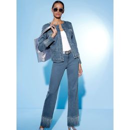 CR&Eacute;ATION L CREATION L Damen Jeansjacke, blau, Gr. 40, unifarben, 56% Baumwolle, 19% Polyester, 14% Lyocell, 10% Viskose, 1% Elasthan, Jacken