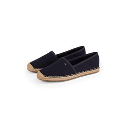 Tommy Hilfiger Damen Espadrille "FLAG CANVAS ESPADRILLE", Gr. 38, blau, Baumwolle, unifarben, Schuhe, Slipper, Flats, Bequemschuh, Jutebezug und