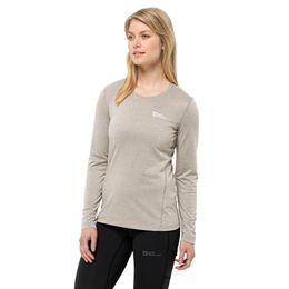 Jack Wolfskin Damen Rundhalspullover "SKY THERMAL L/S W", beige, Gr. L, Obermaterial: 100% Polyester, Pullover