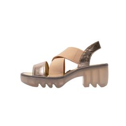 Fly London Damen High-Heel-Sandalette "Fly London Sandalen Leder/Textil", Gr. 39bronze, Leder, Textil, Schuhe