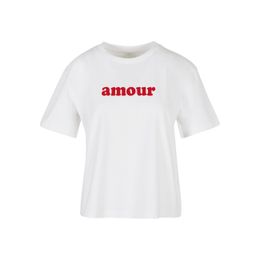 MISS TEE Damen Kurzarmshirt "Miss Tee Damen Amour Tee"wei&szlig;, Gr. S, bedruckt, 100% Baumwolle, Shirts