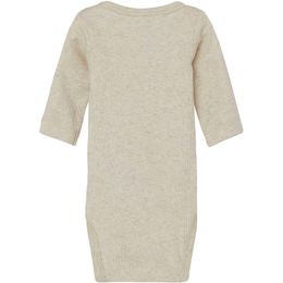 name it M&auml;dchen Langarmbody "NBMKAB LS BODY NOOS", Gr. 92, beige, Feinripp, Obermaterial: 57% Baumwolle, 38% Modal, 5% Elasthan, meliert, unifarben,