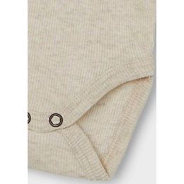 name it M&auml;dchen Langarmbody "NBMKAB LS BODY NOOS", Gr. 62, beige, Feinripp, Obermaterial: 57% Baumwolle, 38% Modal, 5% Elasthan, meliert, unifarben,