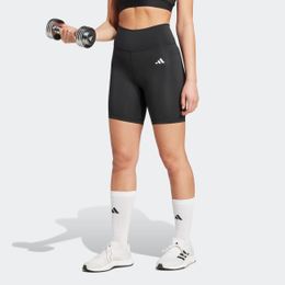 Damen Shorts "OPTIM&Eacute; ESSENTIALS KURZE LEGGINGS MIT, 18 CM", schwarz, Gr. XS, adidas Performance, Interlock, Obermaterial: 85% Polyester, 15%