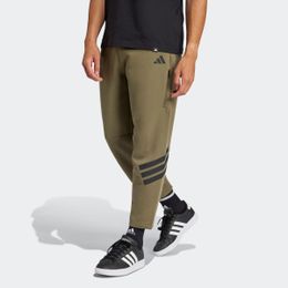 Herren Sporthose "FUTURE ICONS 3-STREIFEN POCKET", gr&uuml;n, Gr. XL, adidas Sportswear, Obermaterial: 67% Polyester, 33% Baumwolle, Hosen
