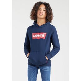 LEVI'S KIDS Jungen Kapuzensweatshirt "LVB BATWING PULLOVER HOODIE", blau, Gr. 4, bedruckt, Sweatware, Obermaterial: 60% Baumwolle, 40% Polyester,