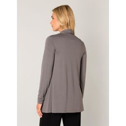 Base Level Damen Strickjacke "Yayla", grau, Gr. 38, unifarben, Strick, Obermaterial: 94% Viskose, 6% Elasthan, Strickjacken, In elastischem Feinstrick
