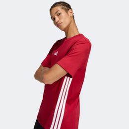 Herren T-Shirt "M 3S SJ T"active maroon, wei&szlig;, Gr. M, adidas Sportswear, Obermaterial: 100% Baumwolle, Shirts, mit Rundhalsausschnitt, aus Baumwolle,
