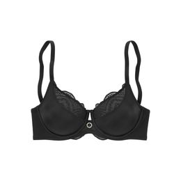 Damen Minimizer-BH, NUANCE BY LASCANA, Gr. 105, schwarz, Microtouch, Obermaterial: 85% Polyamid, 15% Elasthan, BHs, mit B&uuml;gel & h&uuml;bschem