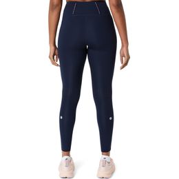 asics Damen Lauftights "ROAD HIGH WAIST TIGHT", blau, Gr. S, Obermaterial: 78% Polyester, 22% Elasthan, Hosen, Schnelltrocknend, Atmungsaktiv,