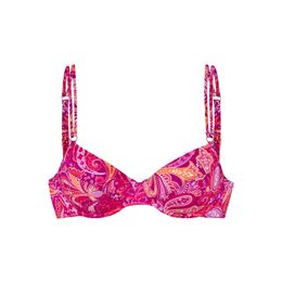 Vivance Damen B&uuml;gel-Bikini-Top "Pretty", pink, Gr. 42, Paisleymuster, bedruckt, Recycling-Polyamid, Bikini-Oberteile, mit modischem Paisleymuster