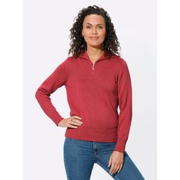 Casual Looks Damen Troyer "Pullover", rot, Gr. 40, meliert, unifarben, 50% Baumwolle, 50% Polyacryl, Pullover
