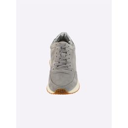 Andrea Conti Damen Sneaker, Gr. 39, grau, Leder, Rindsleder, Veloursleder, Schuhe