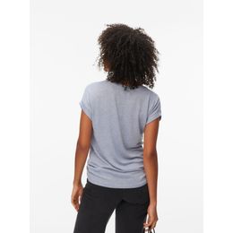 V&eacute;ro Moda VERO MODA Damen Kurzarmpullover "VMBRIANNA SS O-NECK PULLOVER BOO REP", blau, Gr. S, meliert, unifarben, Feinstrick, Obermaterial: 58% Viskose, 38%