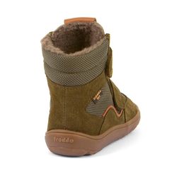 froddo M&auml;dchen Barfu&szlig;schuh "BAREFOOT TEX WINTER", Gr. 25, gr&uuml;n, Textil, Veloursleder, Basic, Schuhe, Klettschuh, Winterstiefel mit TEX-Membrane