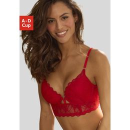 Lascana Damen Push-up-BH "Alicia", Gr. 75, rot, Microtouch, Obermaterial: 90% Polyamid, 10% Elasthan, BHs, in Bustier Form, sexy Dessous