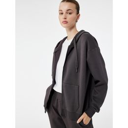 KOTON Sweatjacke Damen Gr&ouml;&szlig;e XS/S anthrazit