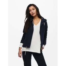 Only Damen Parka "ONLSKYLAR HOOD SPRING JACKET CC OTW", blau, Gr. XS, unifarben, Web, Obermaterial: 92% Polyester, 8% Nylon, Jacken, mit