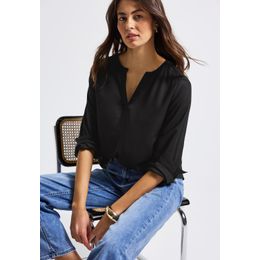 Street One Damen Langarmbluse, schwarz, Gr. 34, Web, Obermaterial: 100% Viskose, Blusen, im Tunika-Stil