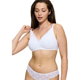 Triumph Damen B&uuml;gel-BH "Amourette N01", Gr. 75, wei&szlig;, Microtouch, Obermaterial: 75% Polyamid, 25% Elasthan, unifarben, BHs, mit Spitzendetails und