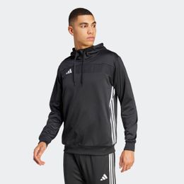 Herren Kapuzensweatshirt "TIRO 25 ESSENTIALS SWEAT HOODIE", schwarz-wei&szlig;, Gr. S, adidas Performance, Obermaterial: 100% Polyester, Sweatshirts