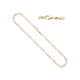 Jobo Damen Goldkette "Figarokette 4,4 mm", 50cm, Gelbgold 585gelbgold 585, Gelbgold 585, Halsketten, 14 Karat 585 Gold diamantiert