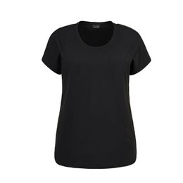 GOLDNER Damen Kurzarmshirt "Shirt mit Rundhalsausschnitt", schwarz, Gr. 58, Obermaterial: 100% Baumwolle CO., Shirts, Tiefer Rundhalsausschnitt