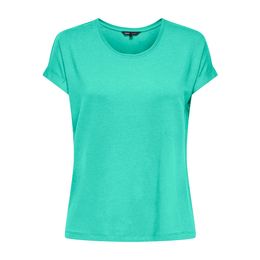 Only Damen T-Shirt "ONLMOSTER &ndash; Kurzarmshirt mit Aufschlag und klassischem Look"ice gr&uuml;n, Gr. L, unifarben, Jersey, Obermaterial: 75% Viskose, 20%