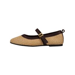 Marc O'Polo MARC O'POLO Damen Riemchenballerina "Marc O'Polo Ballerinas Naturfaser", Gr. 38natural, Textil, Schuhe