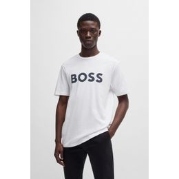 BOSS Orange Herren T-Shirt "Thinking 1", wei&szlig;, Gr. M, unifarben, Single Jersey, Obermaterial: 100% Baumwolle, Shirts, mit gro&szlig;em BOSS Druck auf der