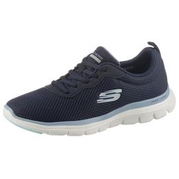 Skechers Damen Sneaker "FLEX APPEAL 4.0 BRILLINAT VIEW", Gr. 40, blau, Lederimitat, Textil, Schuhe, Freizeitschuh, Halbschuh, Schn&uuml;rschuh mit Air